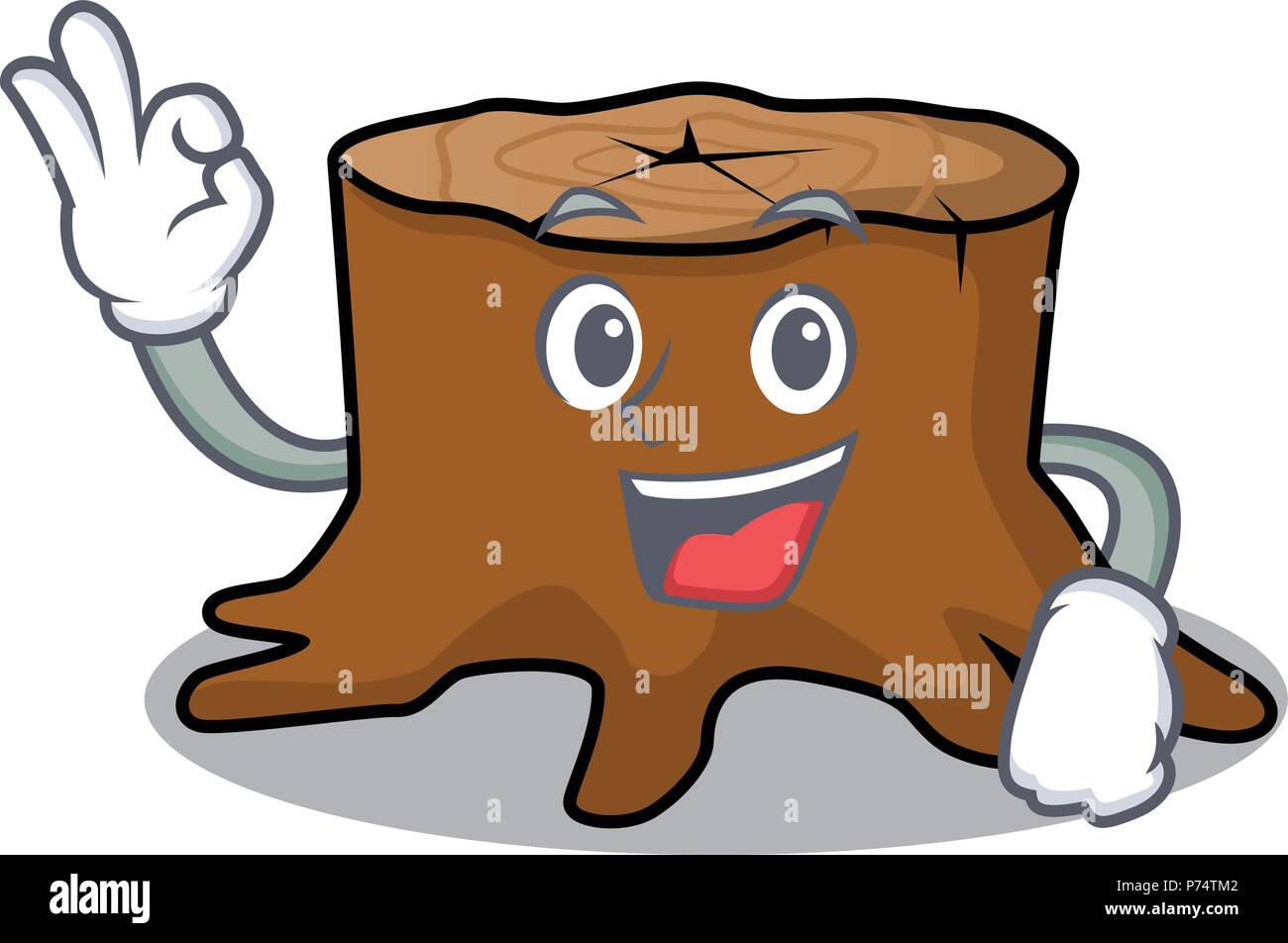 Okay tree stump character cartoon Stock Vector Image & Art - Alamy