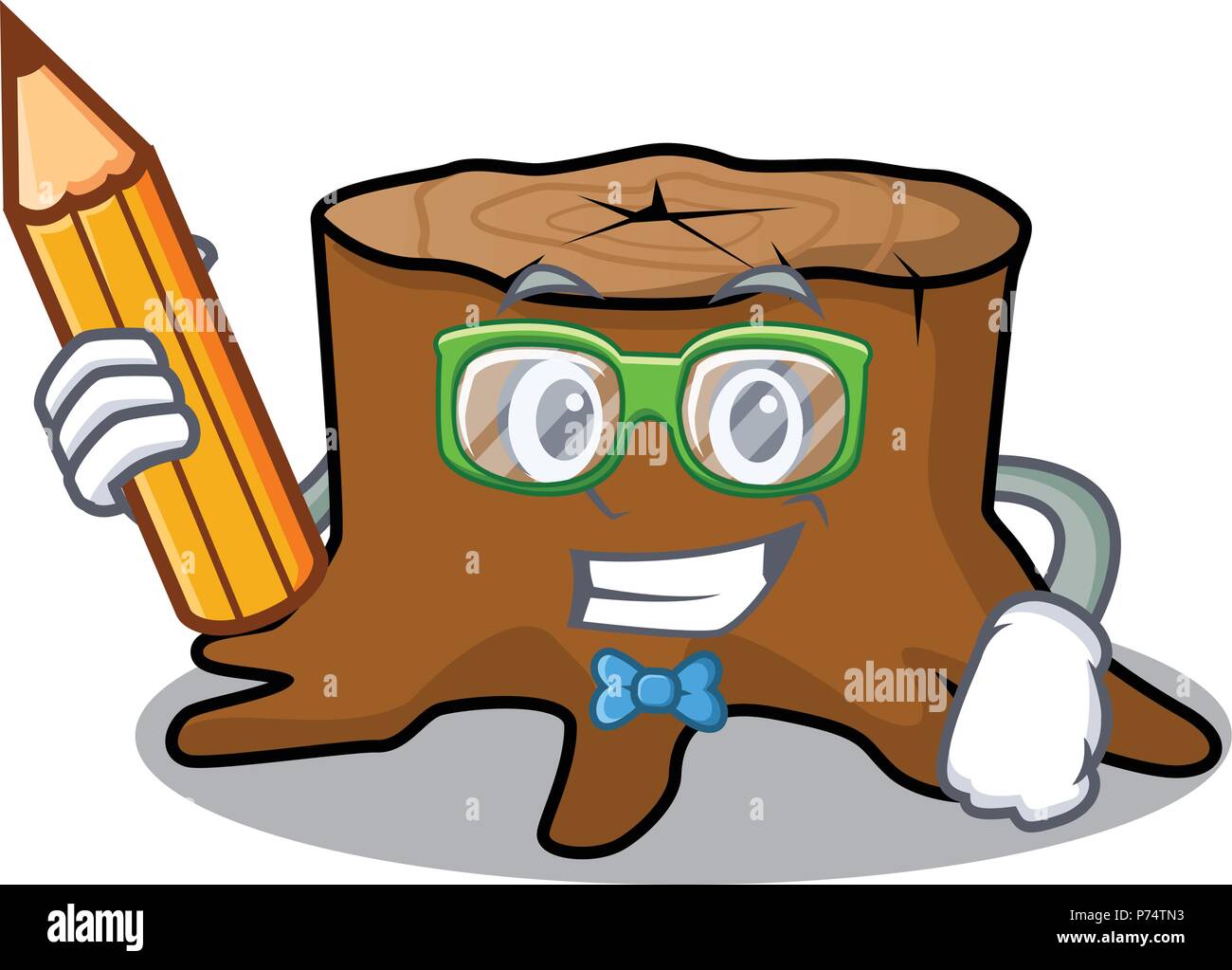 Student tree stump character cartoon Stock Vector Image & Art - Alamy
