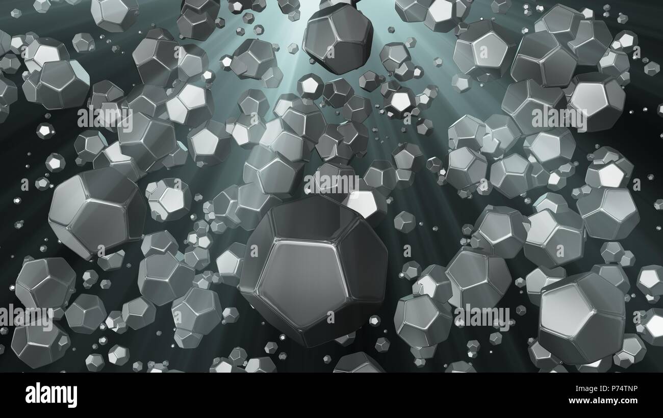 Nanoparticles in rays of light .Large sizes. 3d render Stock Photo - Alamy
