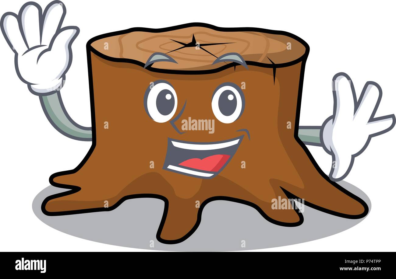 Waving tree stump character cartoon Stock Vector Image & Art - Alamy