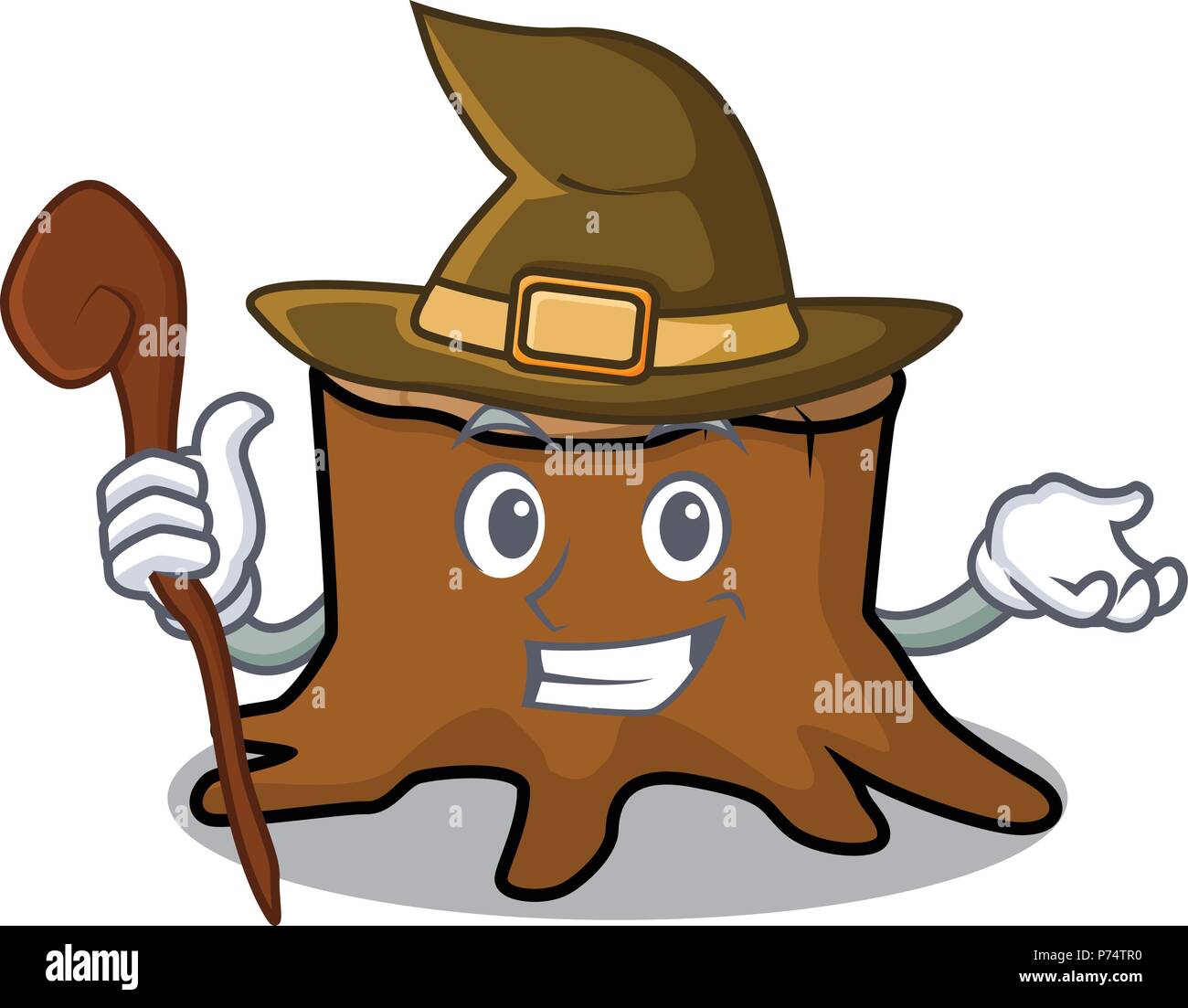 Witch tree stump mascot cartoon Stock Vector Image & Art - Alamy