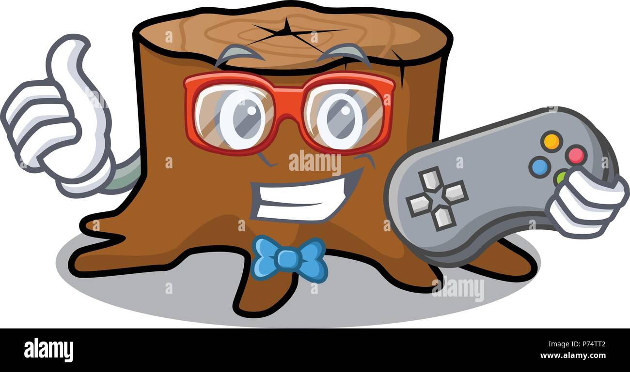Gamer tree stump mascot cartoon Stock Vector Image & Art - Alamy
