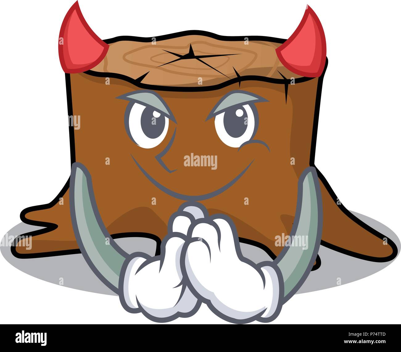 Devil tree stump mascot cartoon Stock Vector Image & Art - Alamy