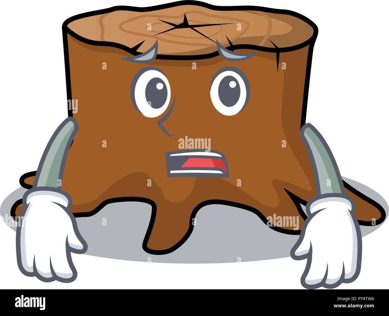 Afraid tree stump mascot cartoon Stock Vector Image & Art - Alamy