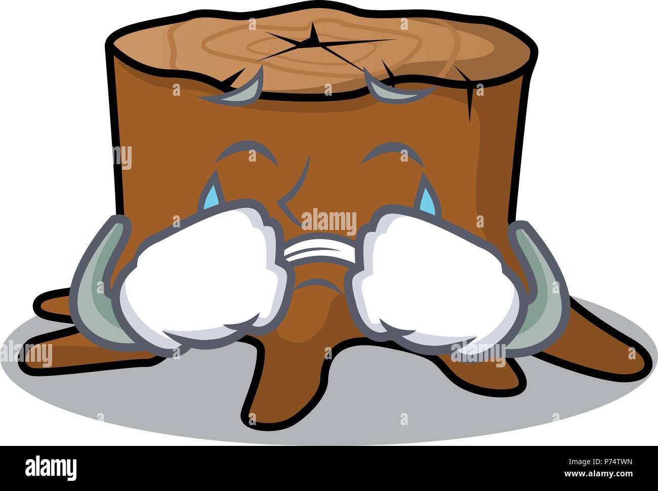 Crying tree stump mascot cartoon Stock Vector Image & Art - Alamy