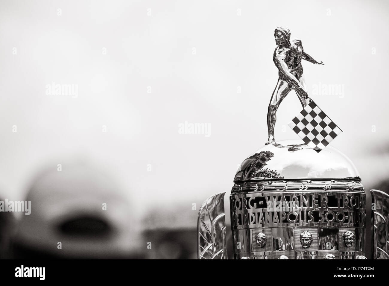 The famous Borg-Warner Trophy at the Indy 500 race. Credit: Andy Clary ...