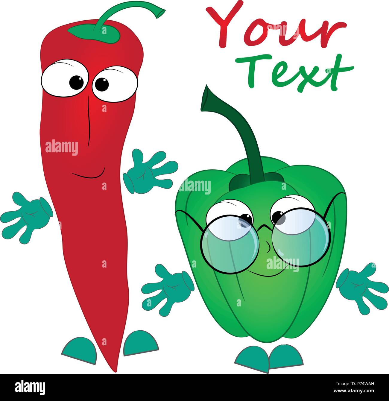 cheerful peppers cartoon illustration Stock Vector Image & Art - Alamy