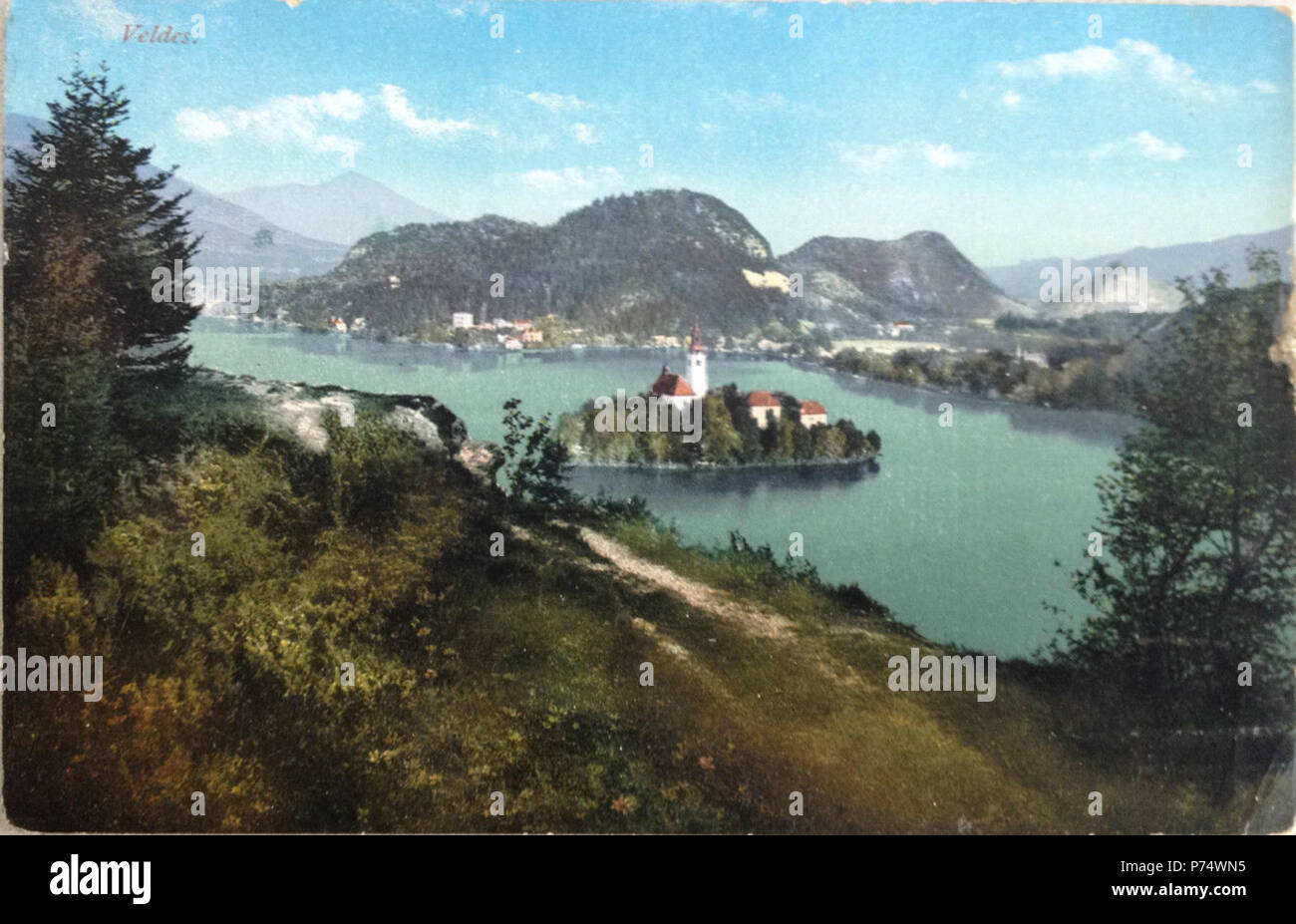 English: Postcard of Bled. 1913 41 Postcard of Bled 1913 Stock Photo ...