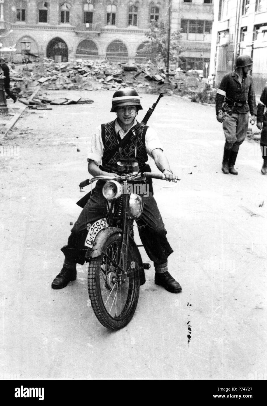 German soldier motorcycle Black and White Stock Photos & Images - Alamy