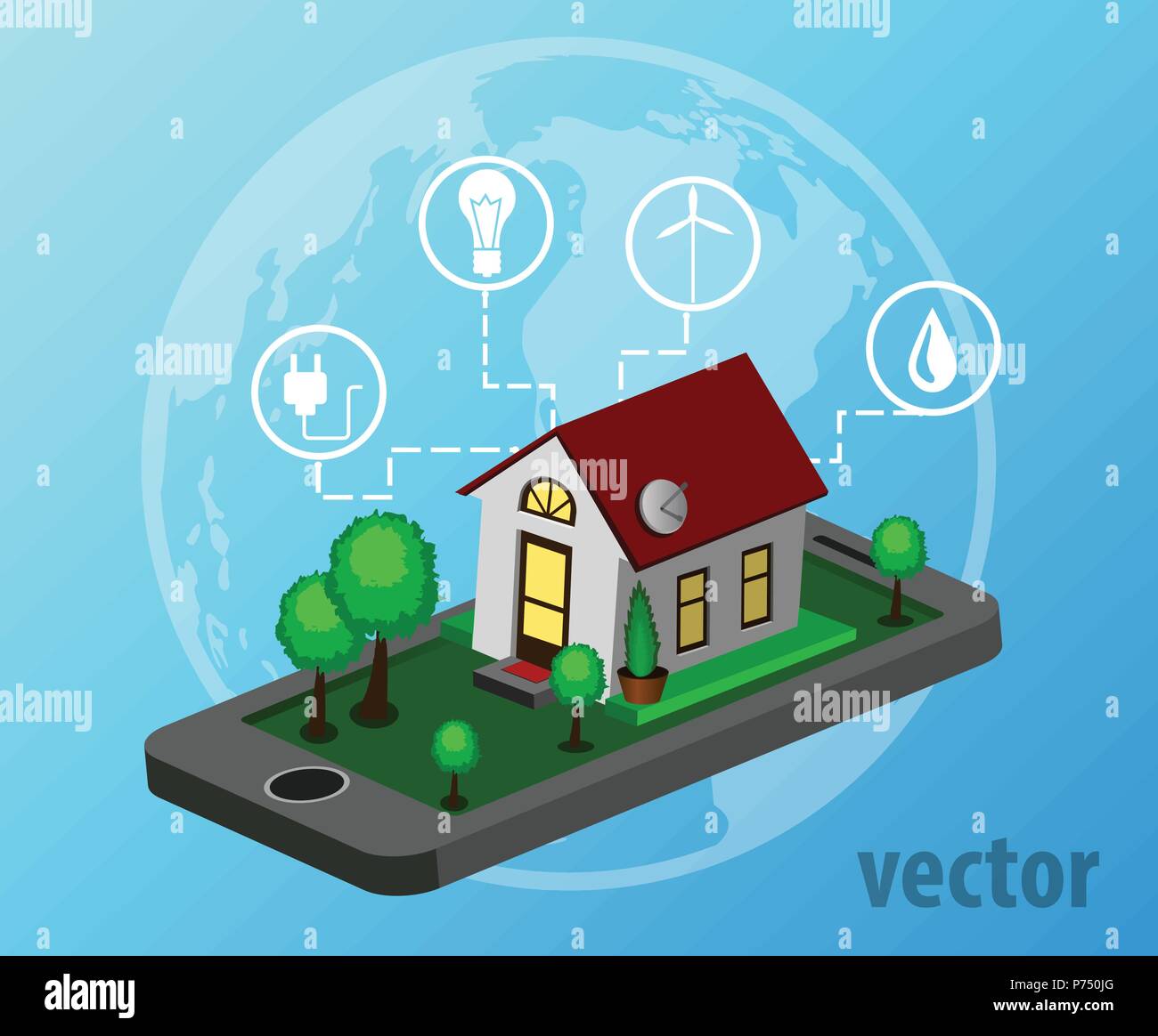 Smart home. isometric design style vector illustration concept of smart ...