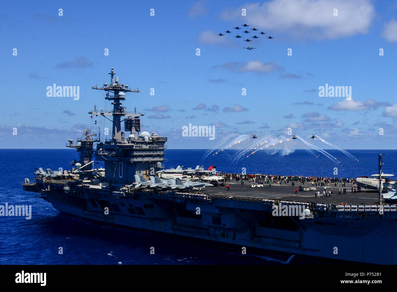 OCEAN (May 31, 2015) Aircraft assigned to Carrier Air Wing (CVW) 17 fly ...