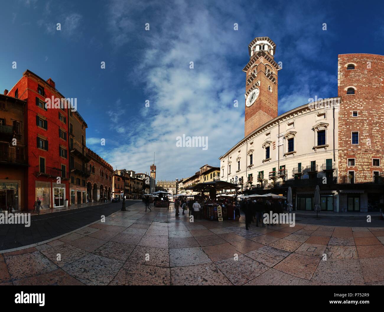 The Piazza Erbe, main square in Verona Stock Photo - Alamy