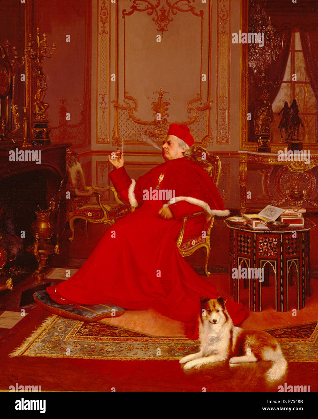 . English: 'A Quiet Smoke' circa 1880 1 'A Quiet Smoke', painting by ...