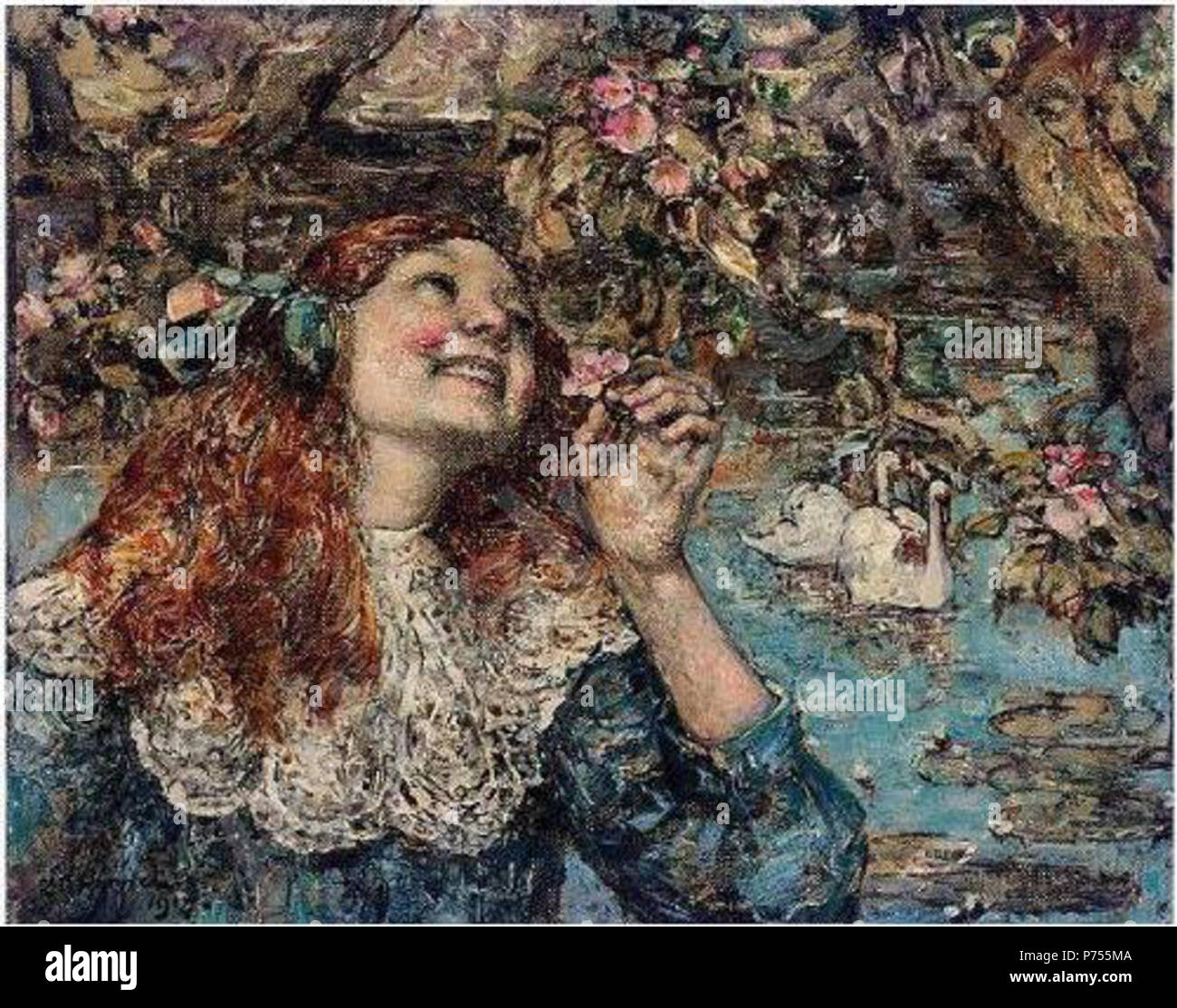 Edward atkinson hornel swans hi-res stock photography and images - Alamy