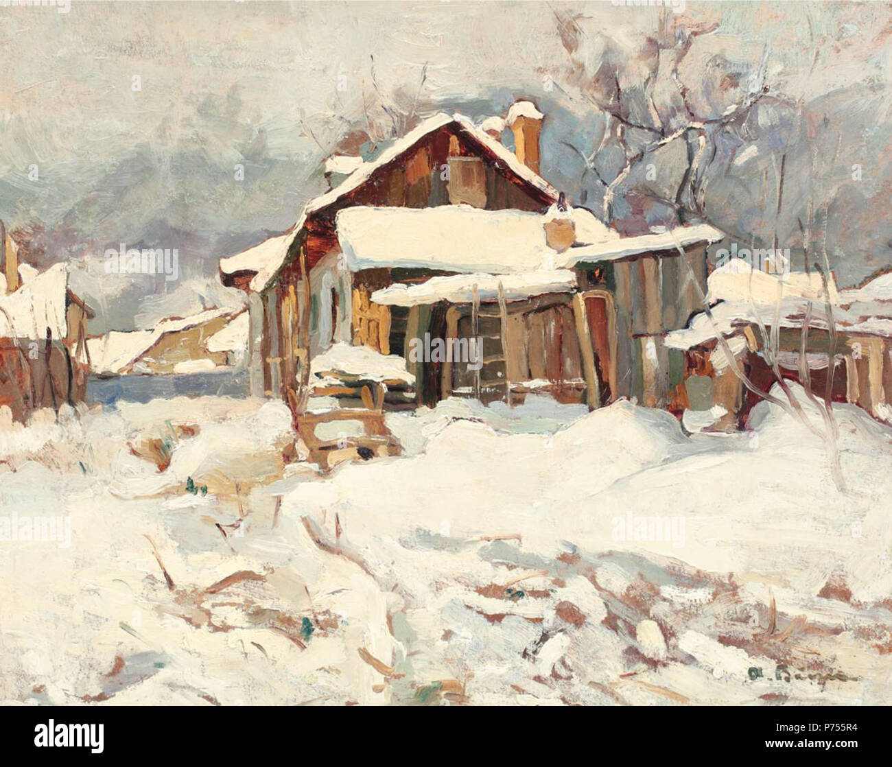 Român: Aurel Beu (1897-1928) - Cas de mahala (Iai), semnat dreapta jos ...