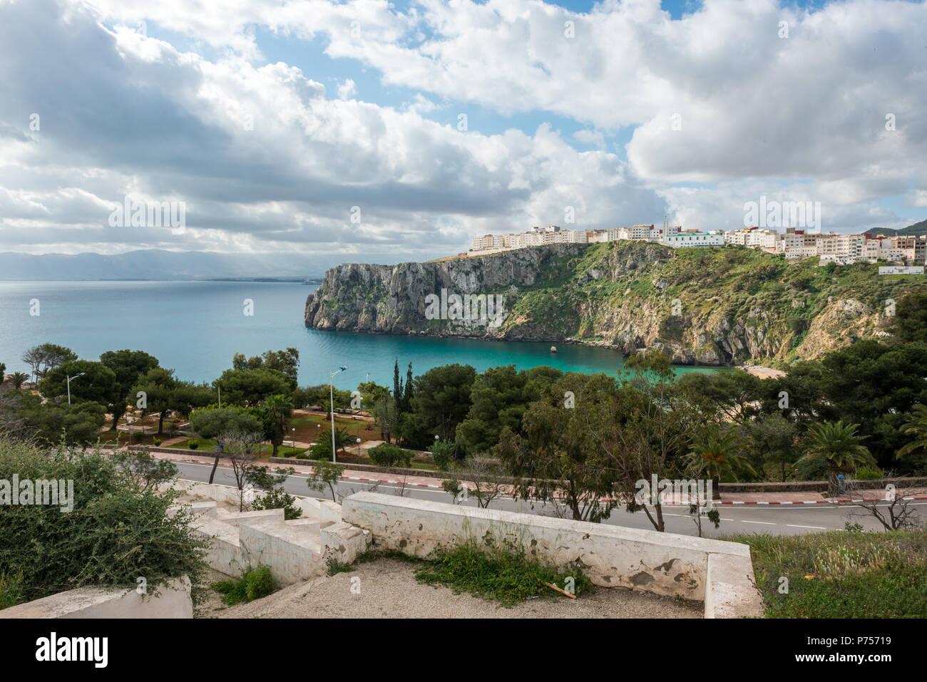 Cliff landscape and mediterranean sea in Al Hoceima, Morocco Stock ...