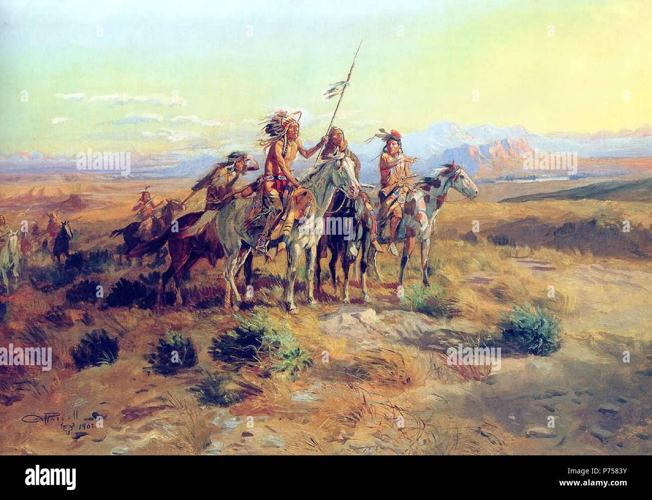 Painting The Scouts by Charles Marion Russell . N/A 28 CM Russell The ...