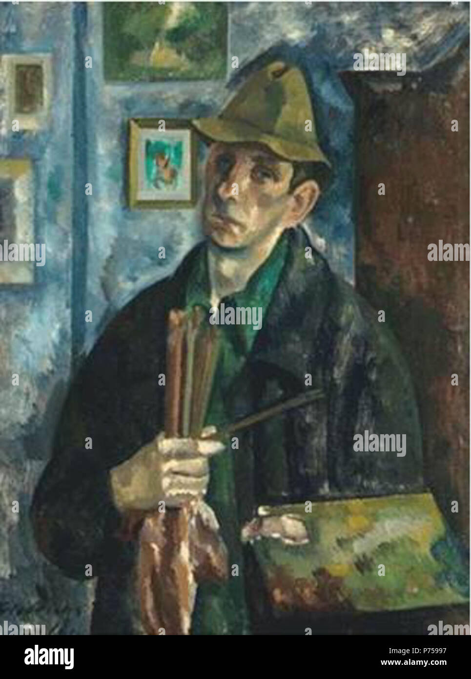 English: Self-portrait . 1918 125 Friedrichs-Selfportrait Stock Photo ...