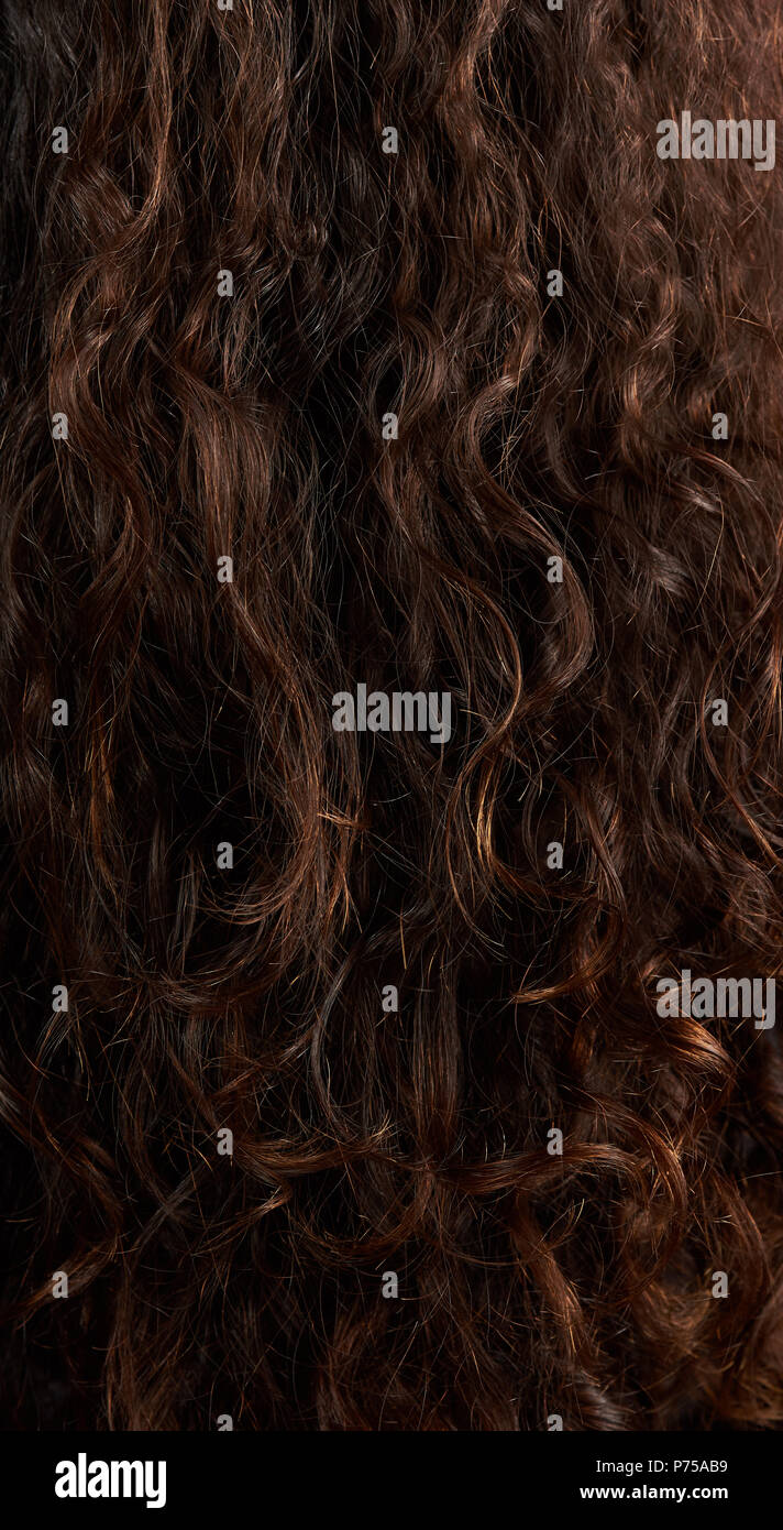 Pattern of brown curly woman hair. Natural woman hair background Stock ...
