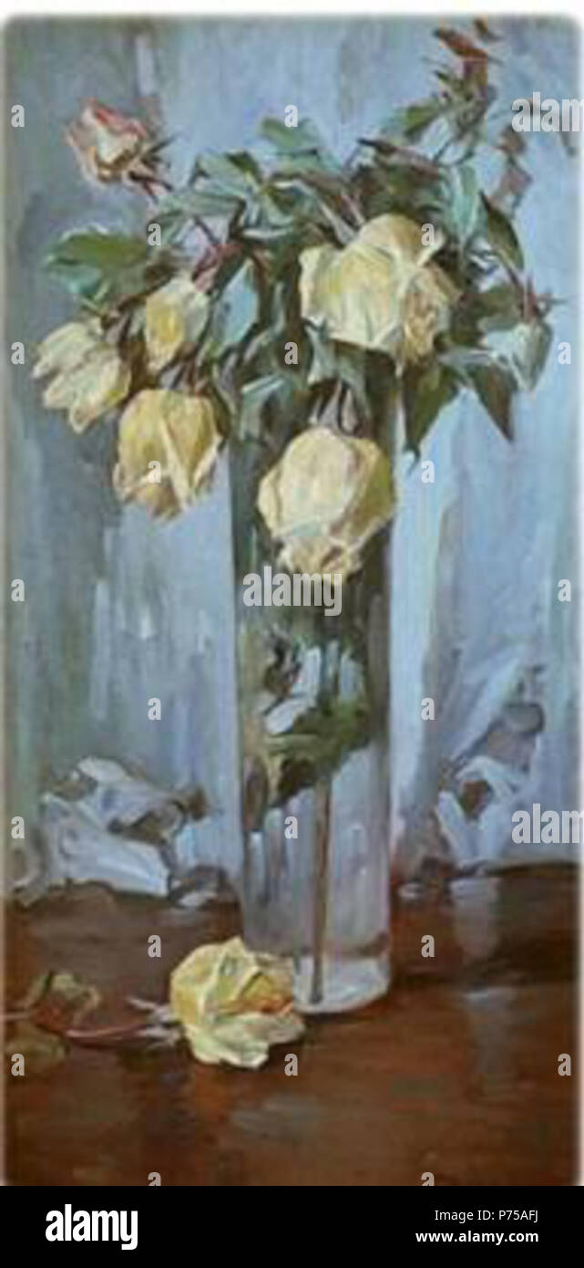 English: Yellow Roses . before 1930 17 Bergman-Roses Stock Photo - Alamy