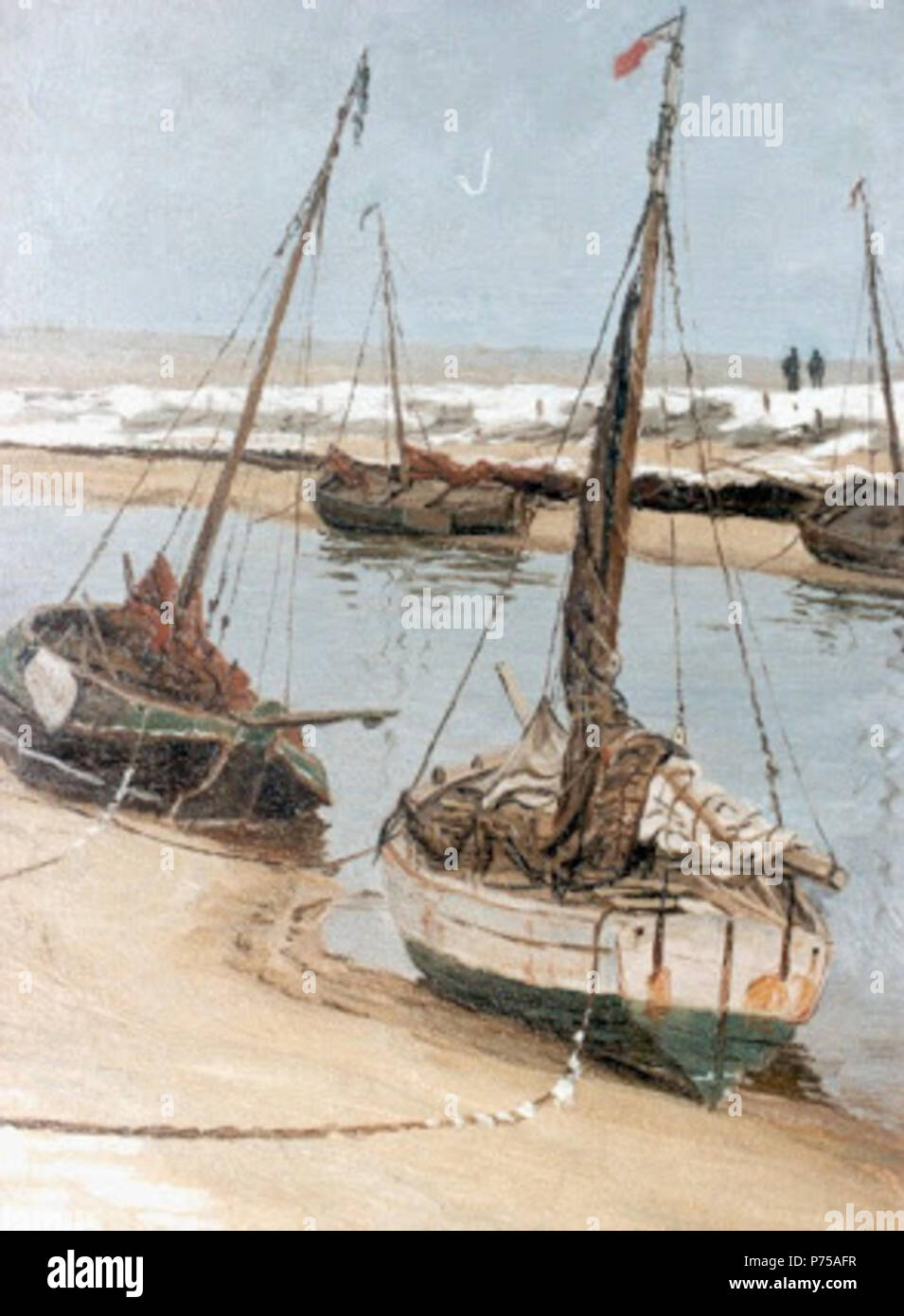 English: Sailing Ships on the Beach . before 1931 17 Berkemeier ...