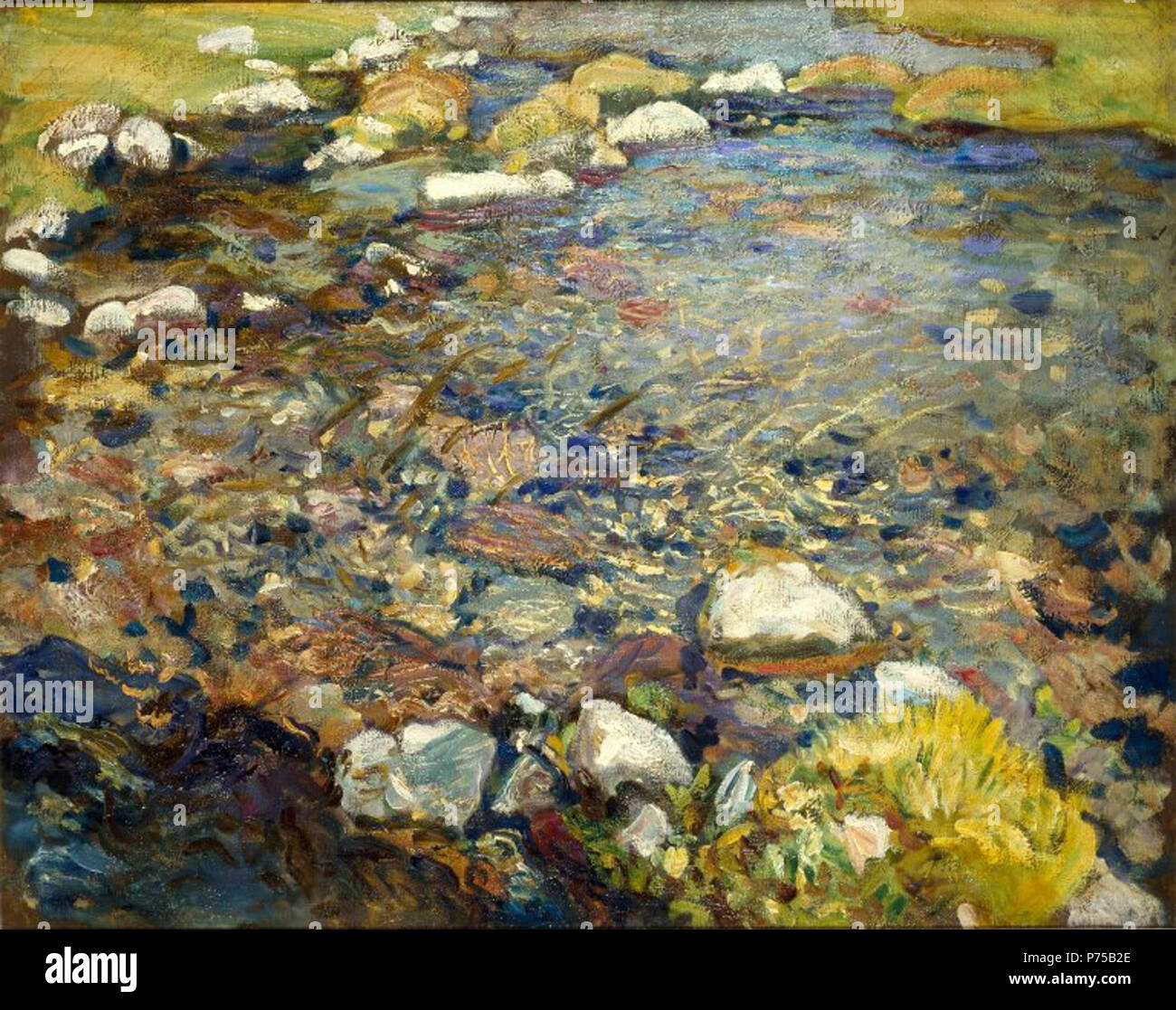 Val d'Aosta (A Stream over Rocks; Stream in Val d'Aosta' circa 1909 20 ...