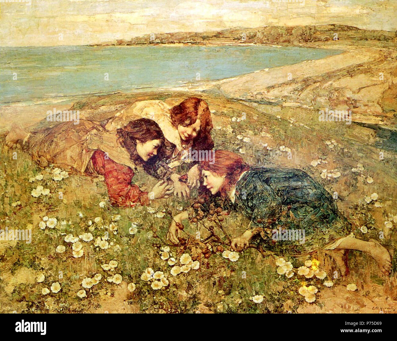 English: The Captive Butterfly . 1905 35 Edward Atkinson Hornel - The ...