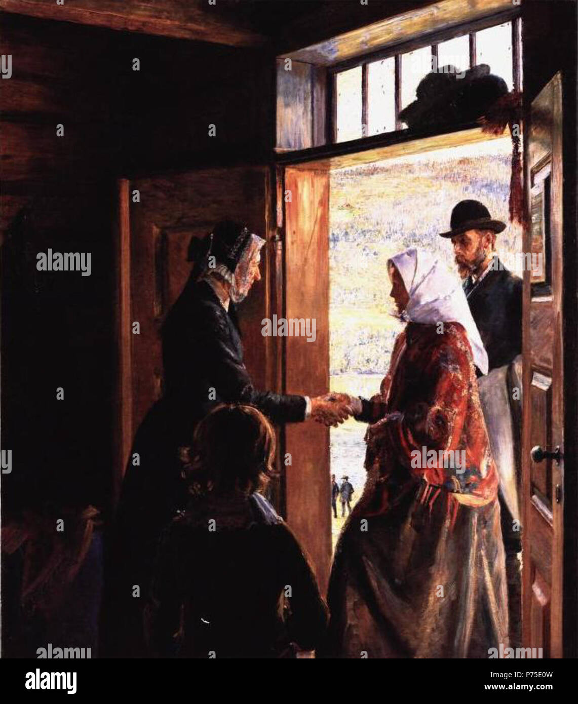 . Norwegian: Velkommen . English: The painting Velkommen from 1890 ...