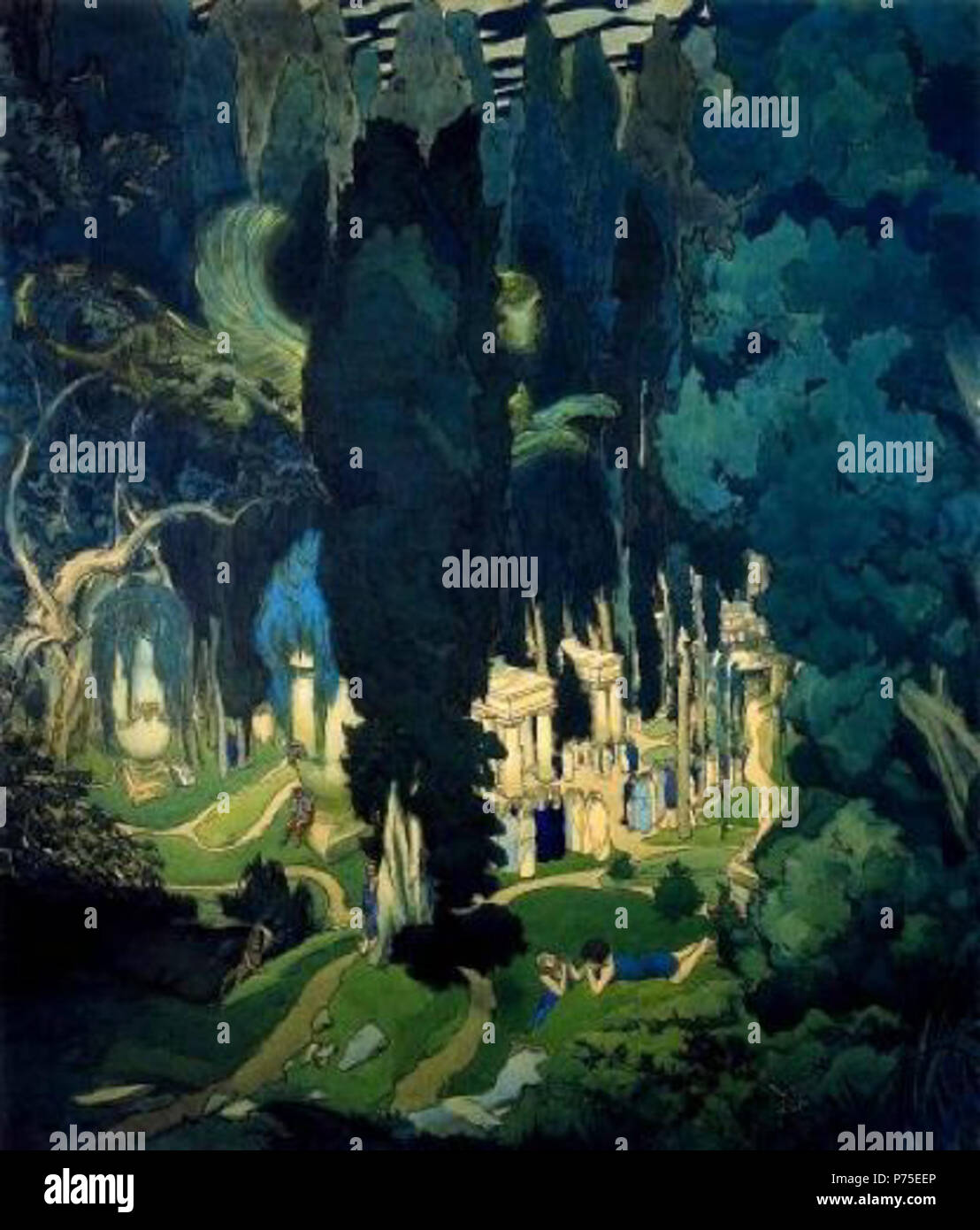 English: 'Elisium' by Léon Bakst (1866-1924) from 1906. Polski: Obraz ...
