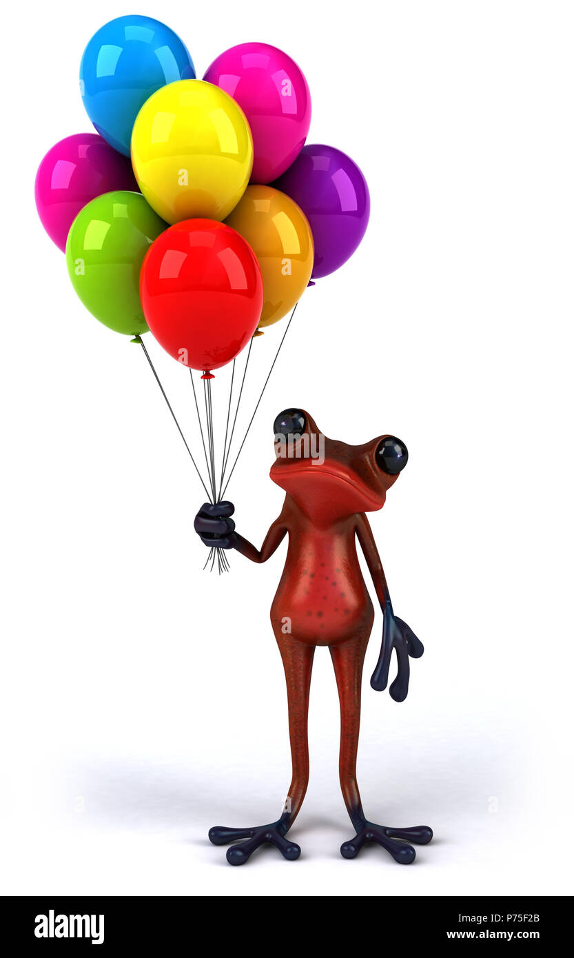 Fun frog - 3D Illustration Stock Photo - Alamy