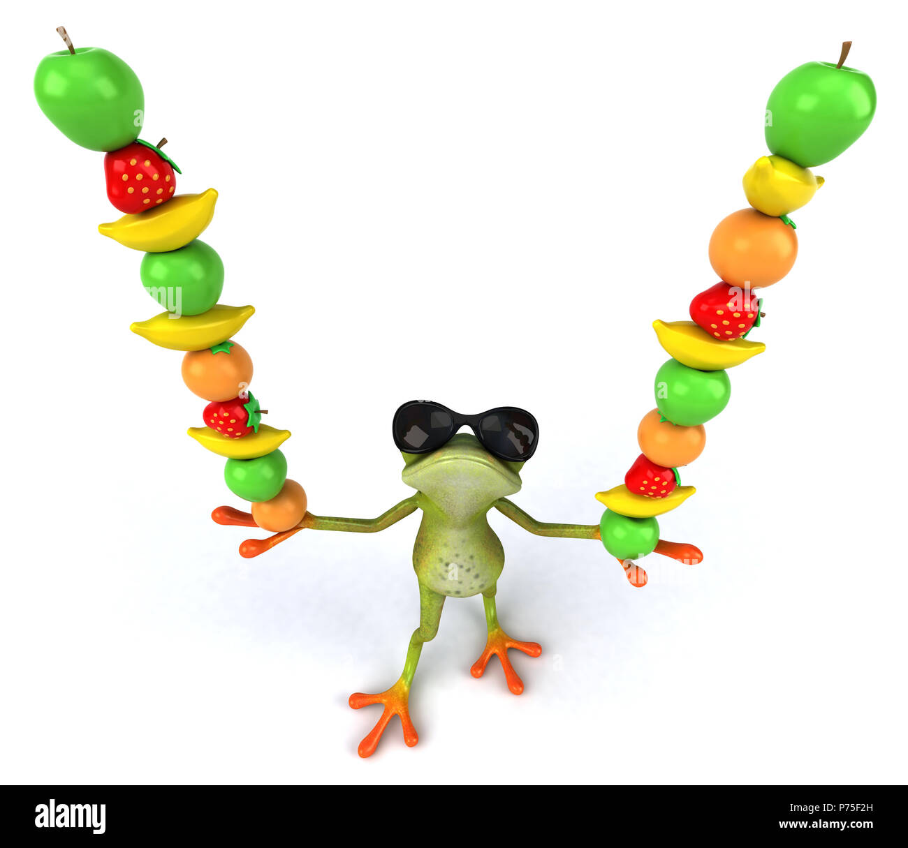Fun frog - 3D Illustration Stock Photo - Alamy