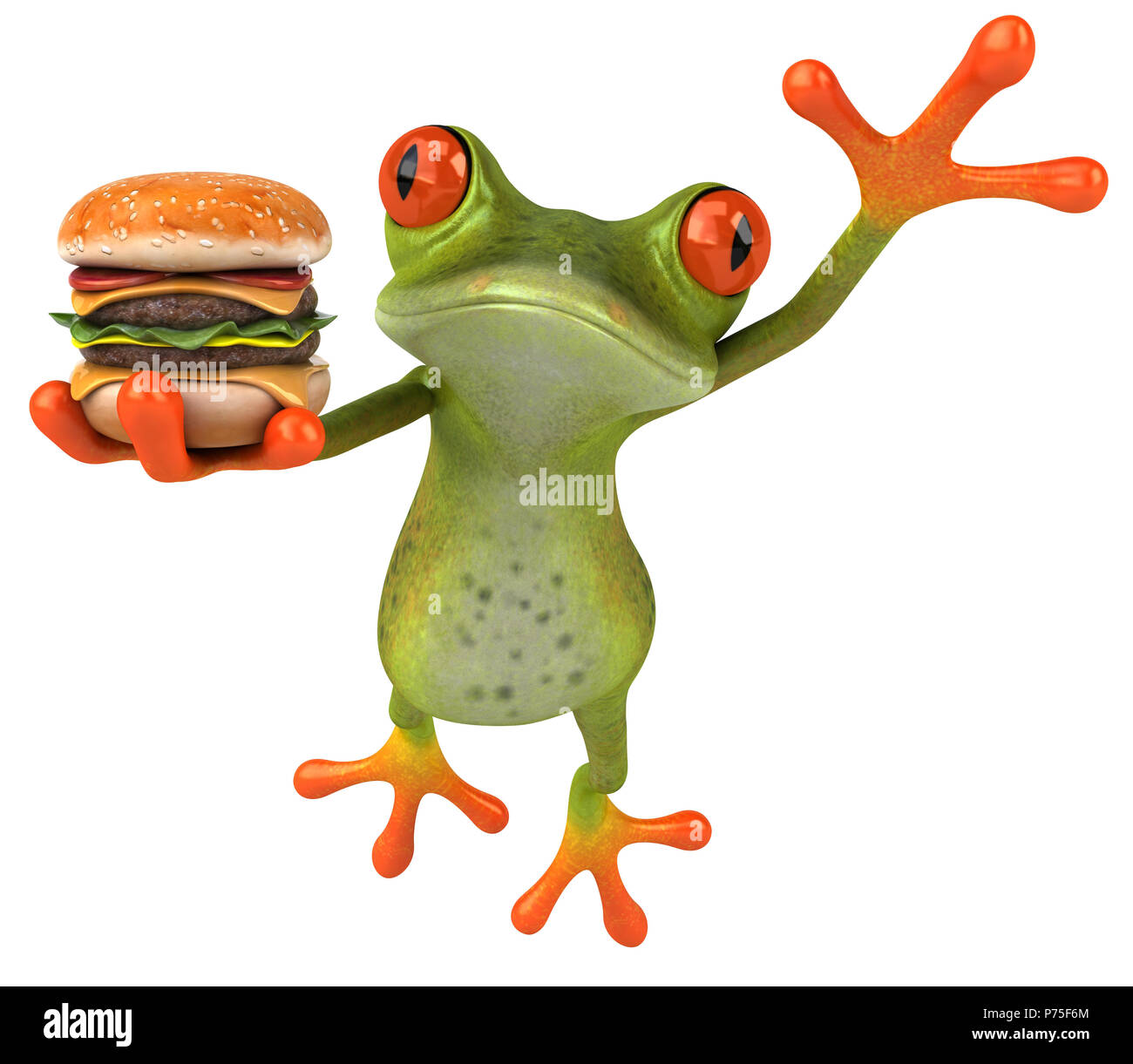 Fun frog - 3D Illustration Stock Photo - Alamy