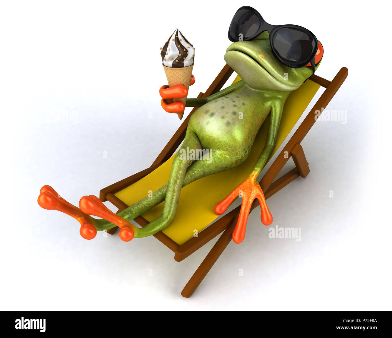 Fun frog - 3D Illustration Stock Photo - Alamy