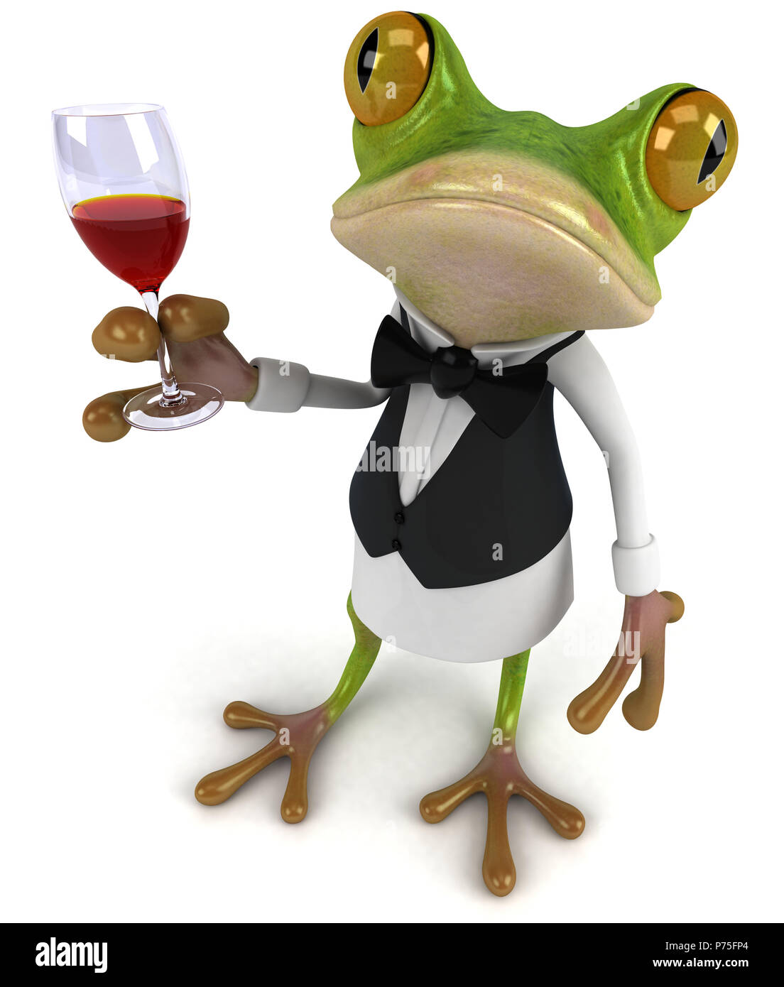 Fun frog - 3D Illustration Stock Photo - Alamy