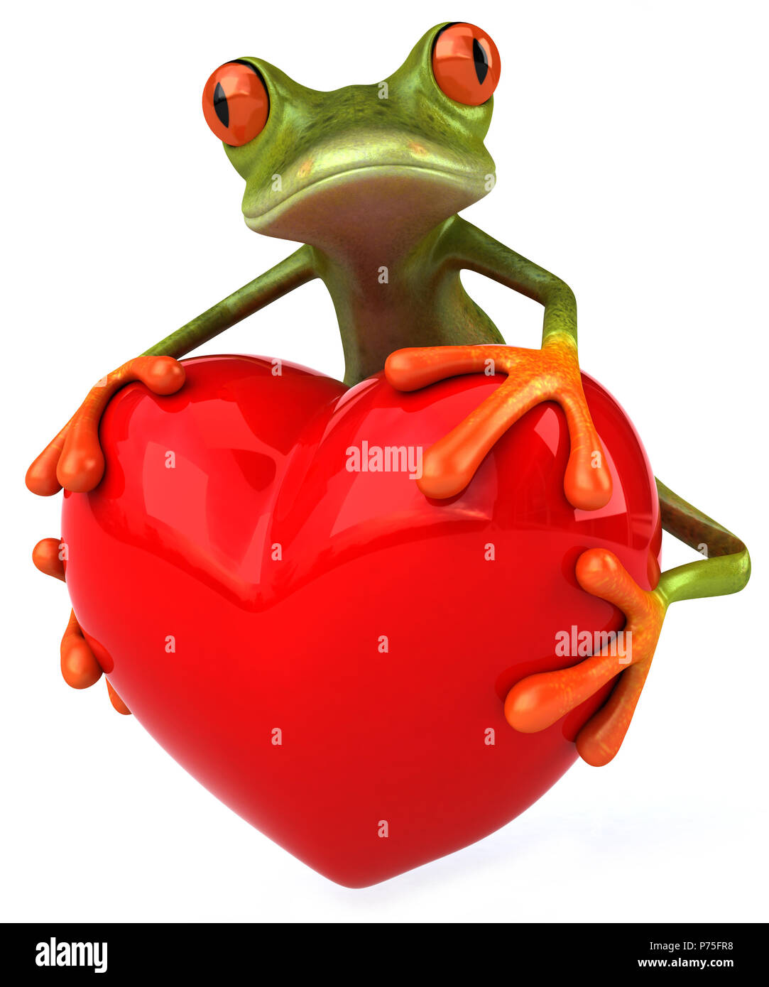 Fun frog - 3D Illustration Stock Photo - Alamy
