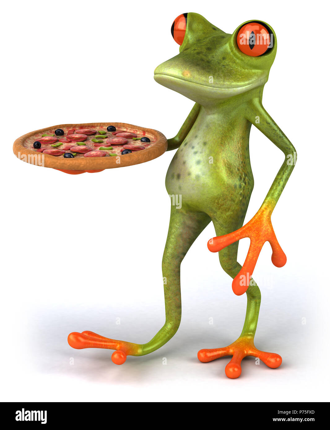 Fun frog - 3D Illustration Stock Photo - Alamy