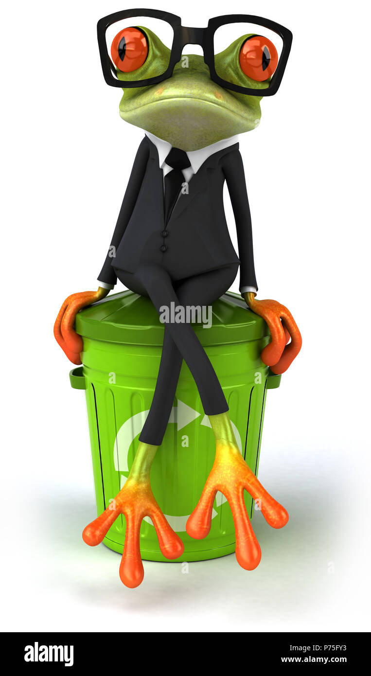 Fun frog - 3D Illustration Stock Photo - Alamy
