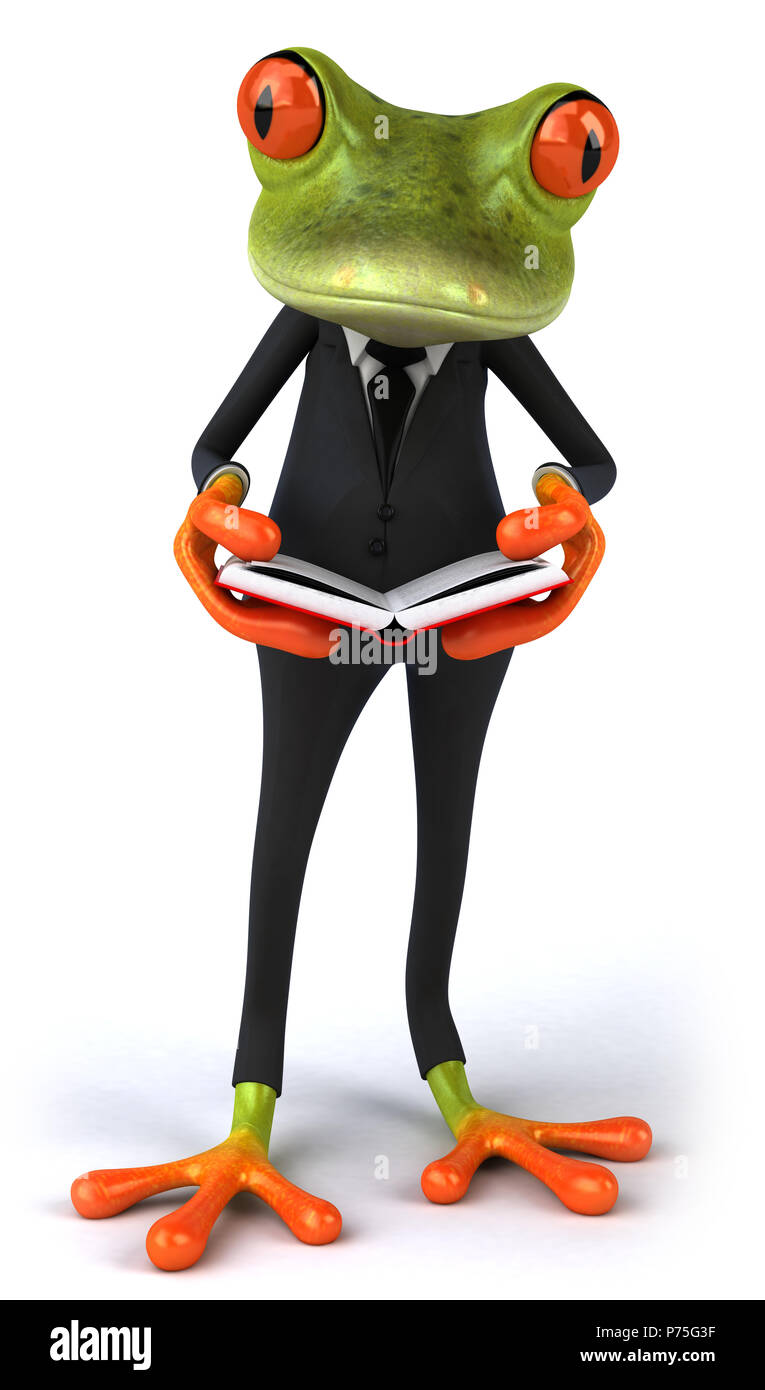 Fun frog - 3D Illustration Stock Photo - Alamy