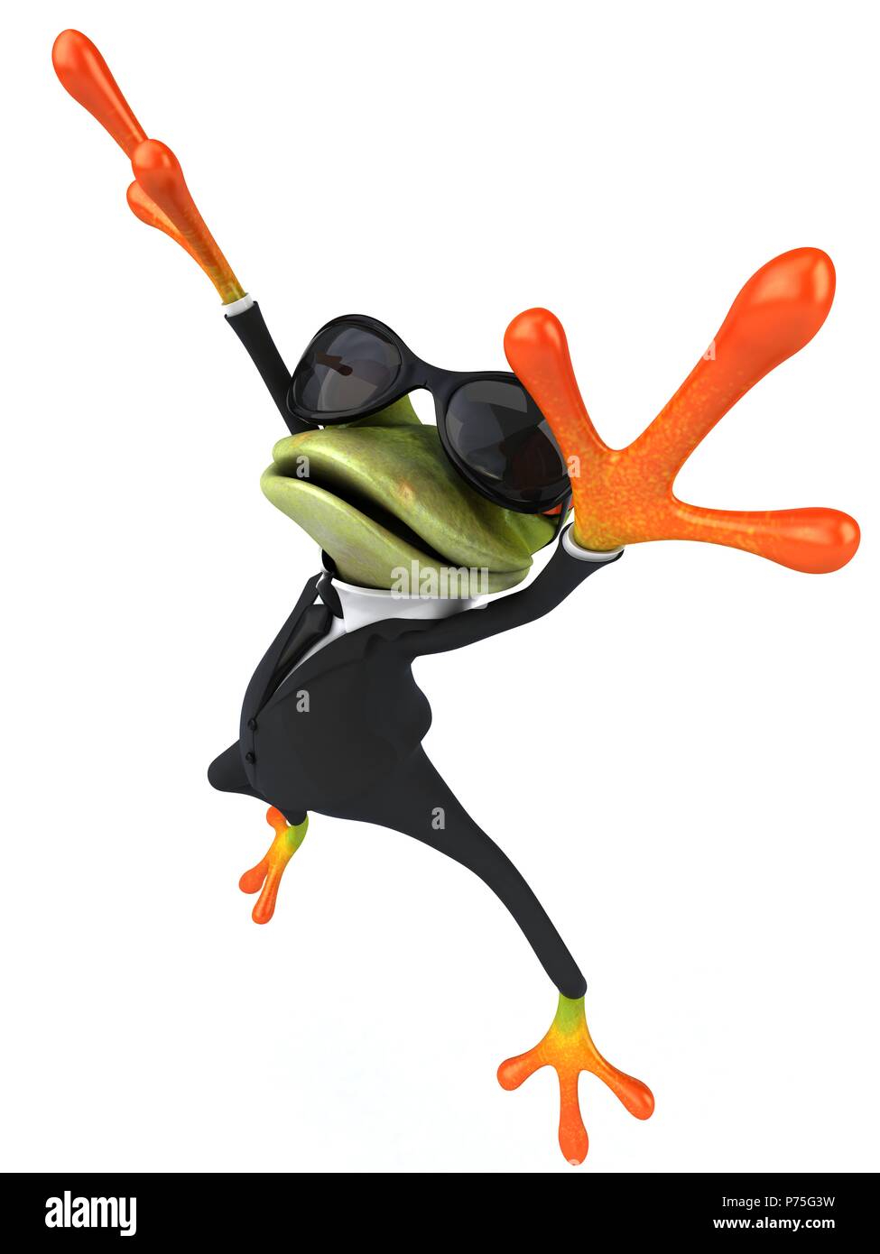 Fun frog - 3D Illustration Stock Photo - Alamy