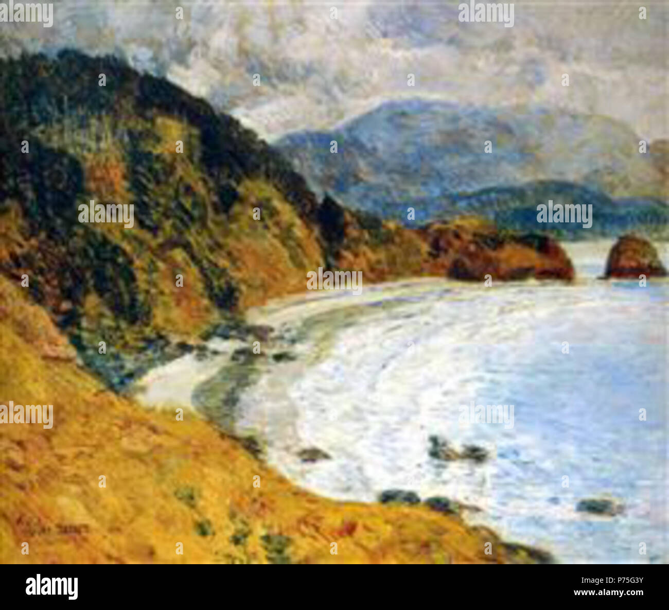 Work by Childe Hassam . before 1935 136 Hassam - ecola-beach-oregon ...