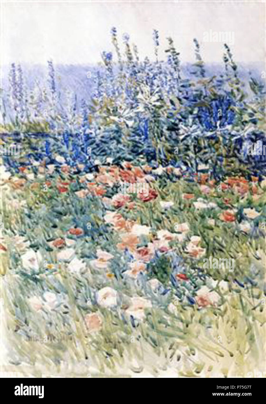 Work by Childe Hassam . before 1935 136 Hassam - flower-garden-isles-of ...