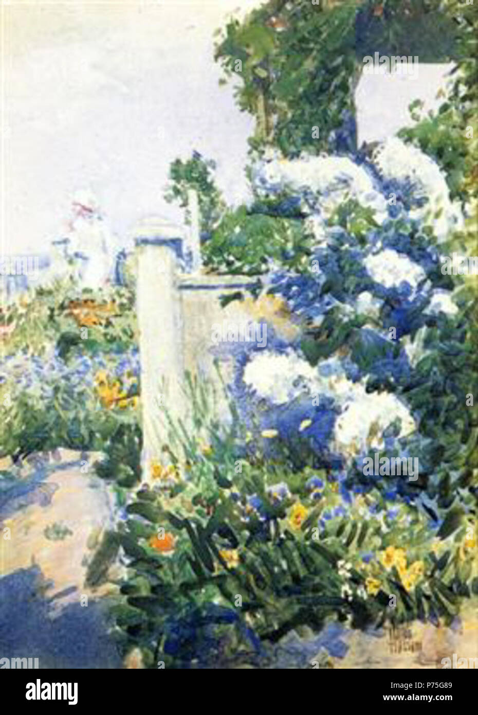 Work by Childe Hassam . before 1935 136 Hassam - garden-by-the-sea ...