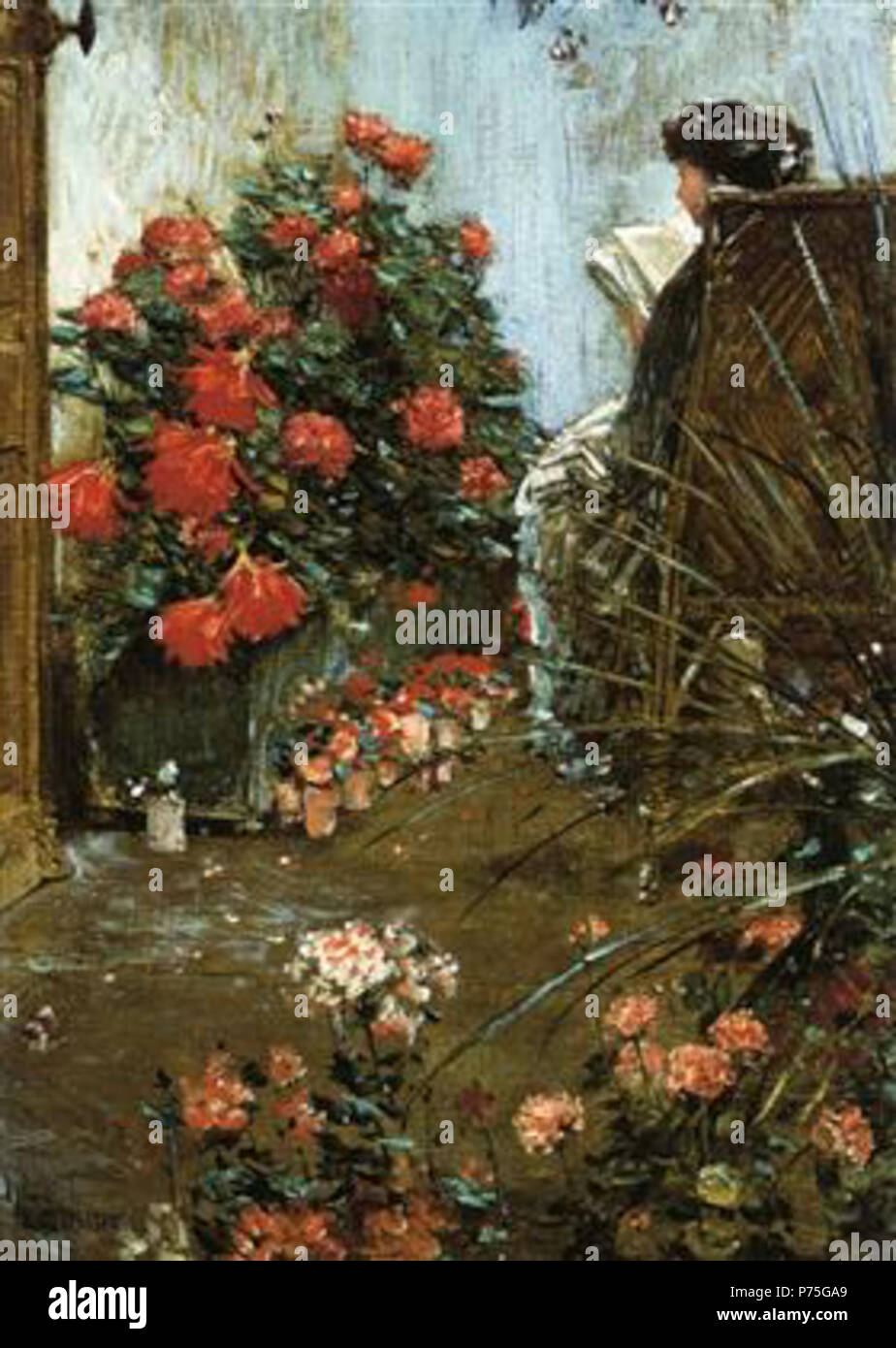 Work by Childe Hassam . before 1935 136 Hassam - in-the-garden-at ...