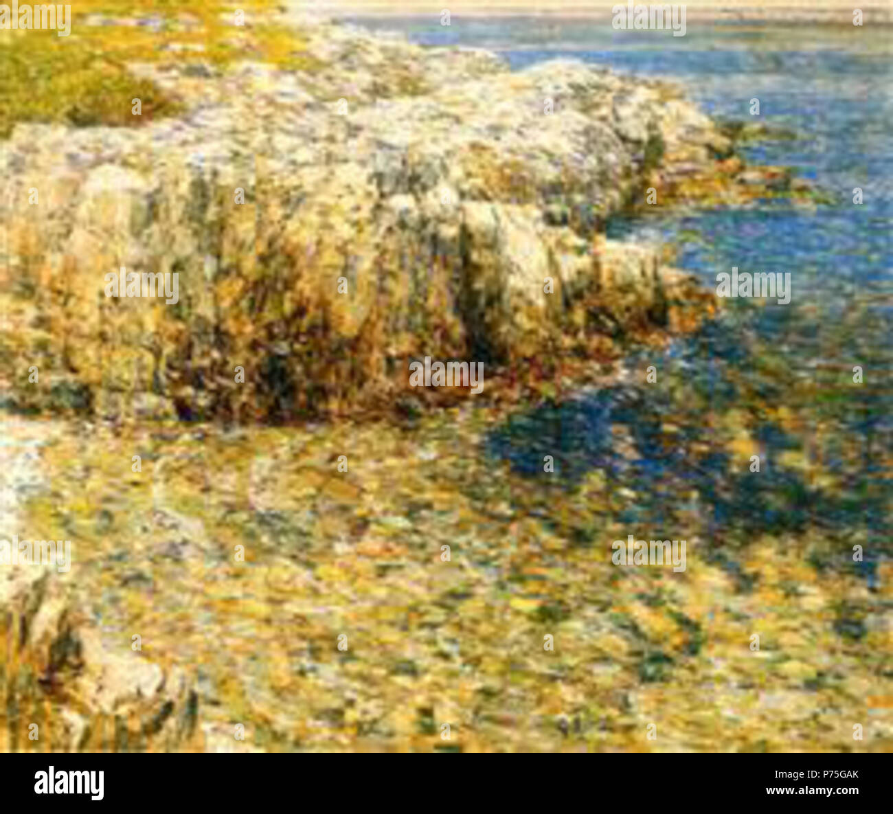 Work by Childe Hassam . before 1935 136 Hassam - isle-of-shoals-1 Stock ...