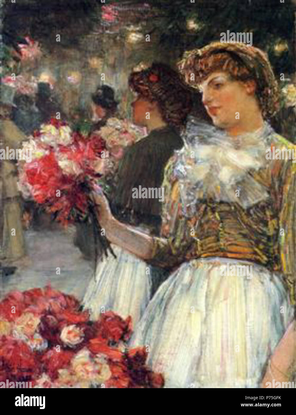 Work by Childe Hassam . before 1935 137 Hassam - peonies Stock Photo ...