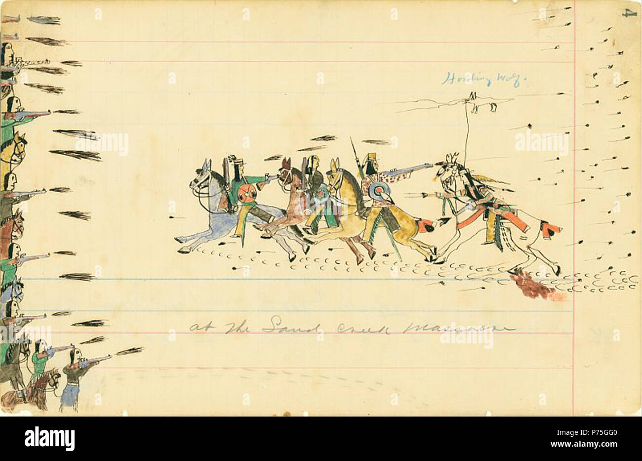 English: Depiction of the Sand Creek Massacre by Cheyenne eyewitness ...