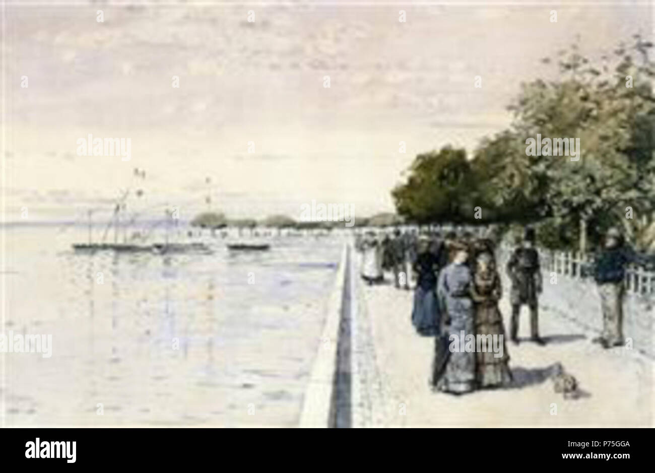 Work by Childe Hassam . before 1935 137 Hassam - promenade Stock Photo ...