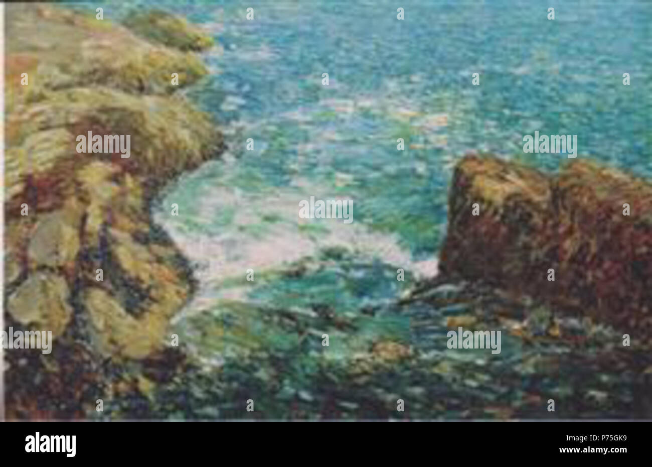 Work by Childe Hassam . before 1935 137 Hassam - surf-and-rocks-1 Stock ...