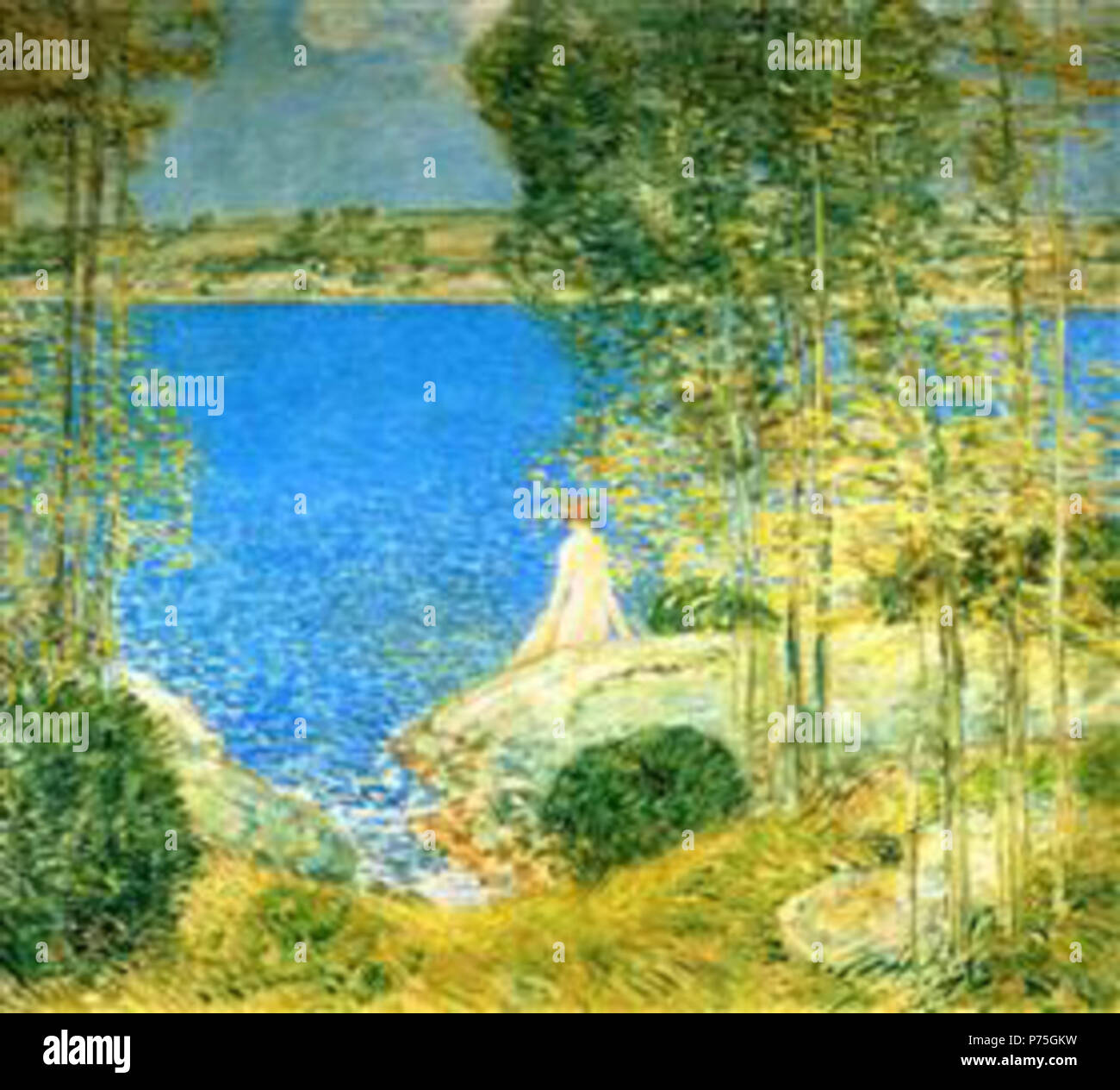 Work by Childe Hassam . before 1935 137 Hassam - the-bather Stock Photo ...