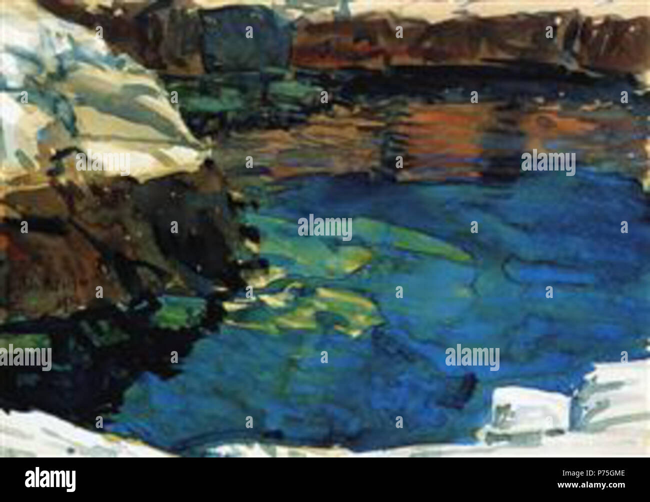 Work by Childe Hassam . before 1935 137 Hassam - the-cove Stock Photo ...